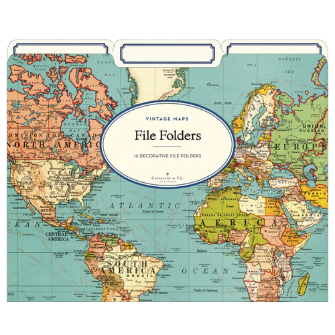 Vintage World Map File Folders - Elegant and Functional — Nature's ...
