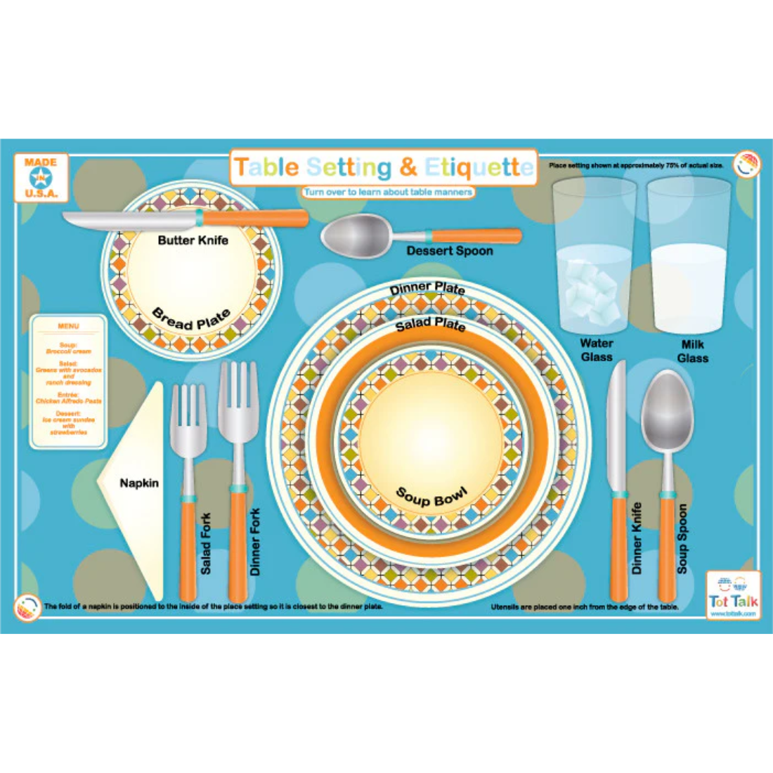 Table Setting & Etiquette TT - Interactive placemat teaching dining ...