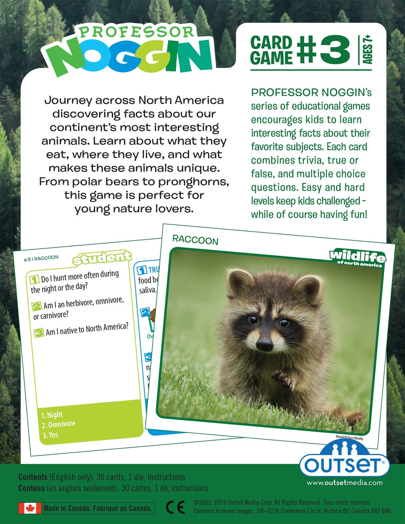 Prof. Noggin Wildlife of North America Card Game — Nature's Workshop Plus