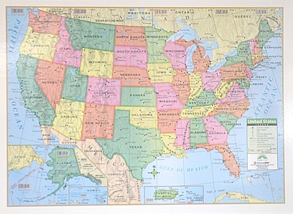 Us Political Map With Time Zones 2+ Hundred United States Time Zone