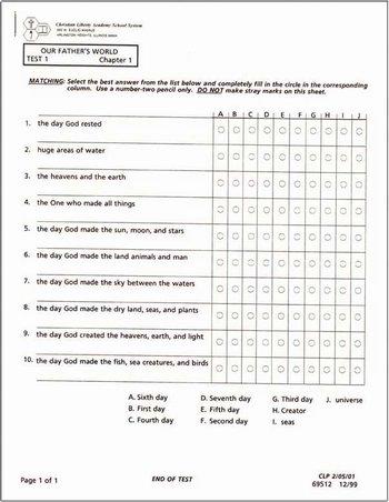 Our Father's World - Tests — Nature's Workshop Plus